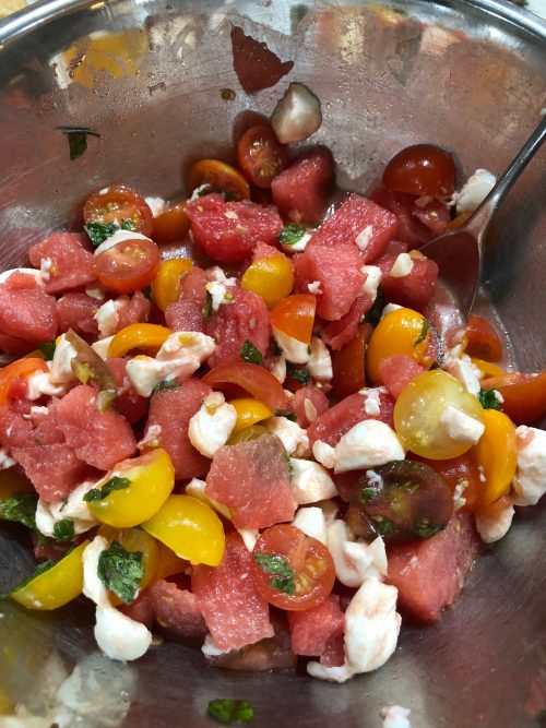Watermelon Tomato Salad Recipe: 6 Ingredient Leftover Watermelon Salad